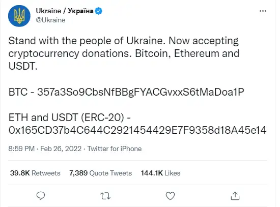 crypto: Ukraine crypto donations pour in after Russian invasion - The ...