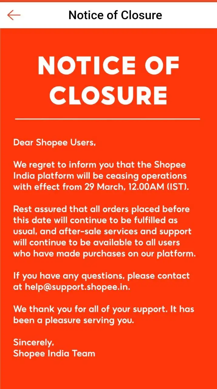 shopee india exit: Singapore’s Shopee decides to abruptly shut India ...