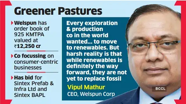 welspun: Welspun CEO Vipul Mathur says oil & gas firms focusing on ...