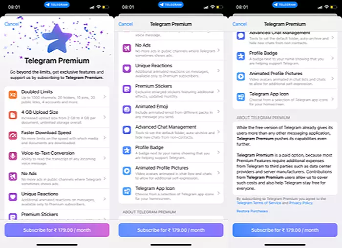 telegram premium: Telegram offers infinite reactions, emoji status to premium users at Rs 179 a ...