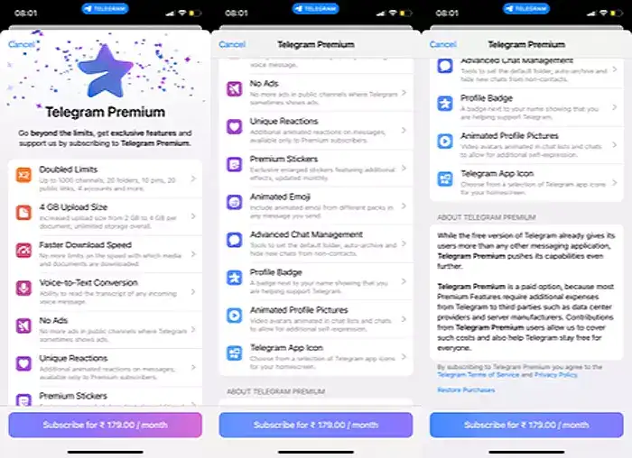 telegram premium: Telegram offers infinite reactions, emoji status to premium users at Rs 179 a ...