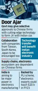 Chinese Cos may be Allowed in High-Tech Electronics in JV with Indian ...