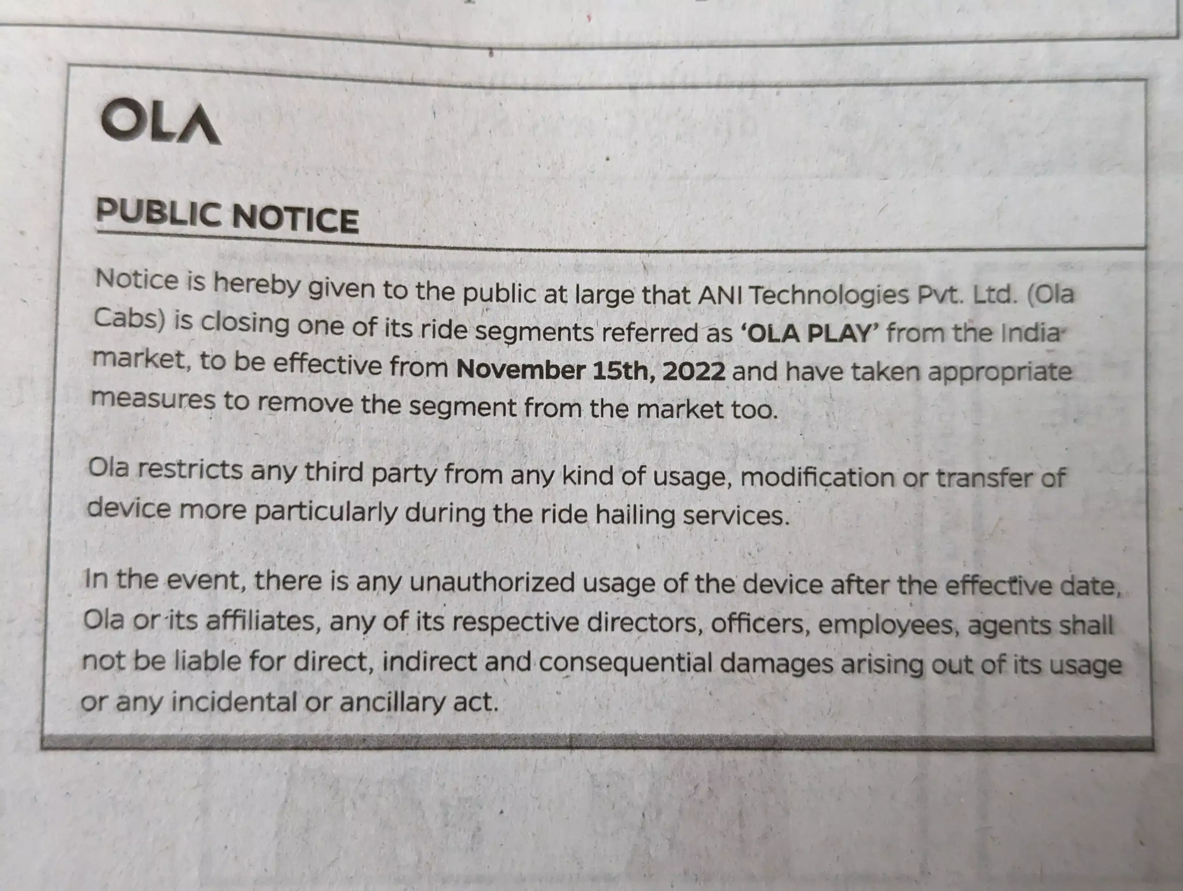 ola play: Ola says will shut ‘connected’ car platform Ola Play from ...