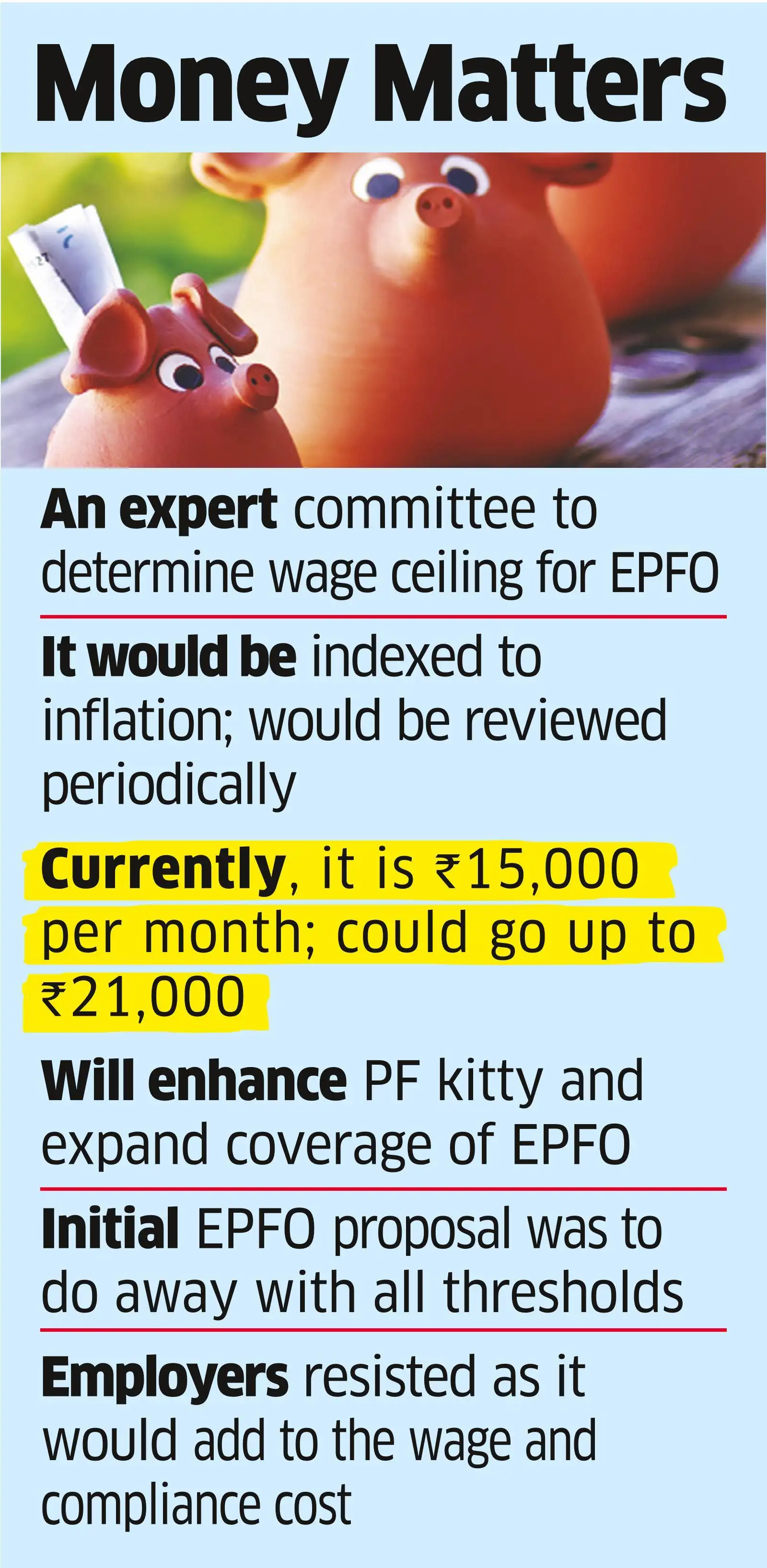 epfo: Centre likely to raise wage threshold for EPFO's flagship ...
