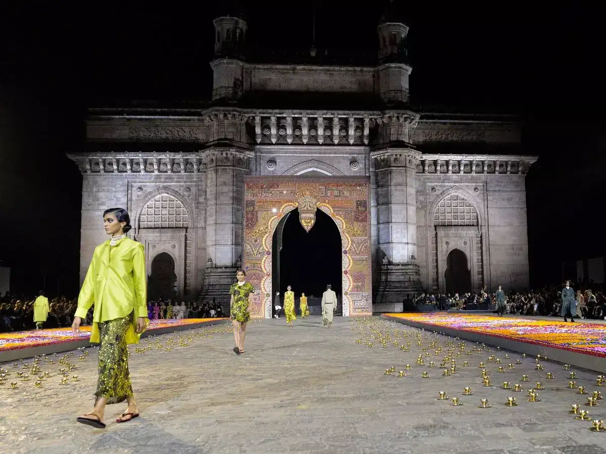 Saree-inspired skirts, silk dresses rule as Dior turns Mumbai's iconic ...