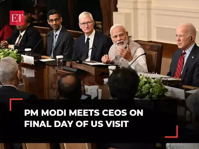 modi: PM Modi meets tech CEOs as Washington visit concludes - The ...