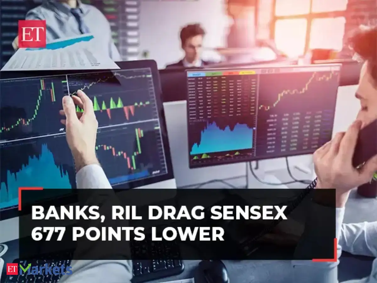 energy: Banks, RIL drag Sensex 677 points lower; Nifty below 19,550 ...