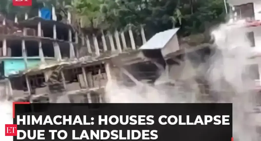 himachal rain havoc: Himachal Rain Havoc: Houses collapse due to landslides in Anni town, Kullu ...