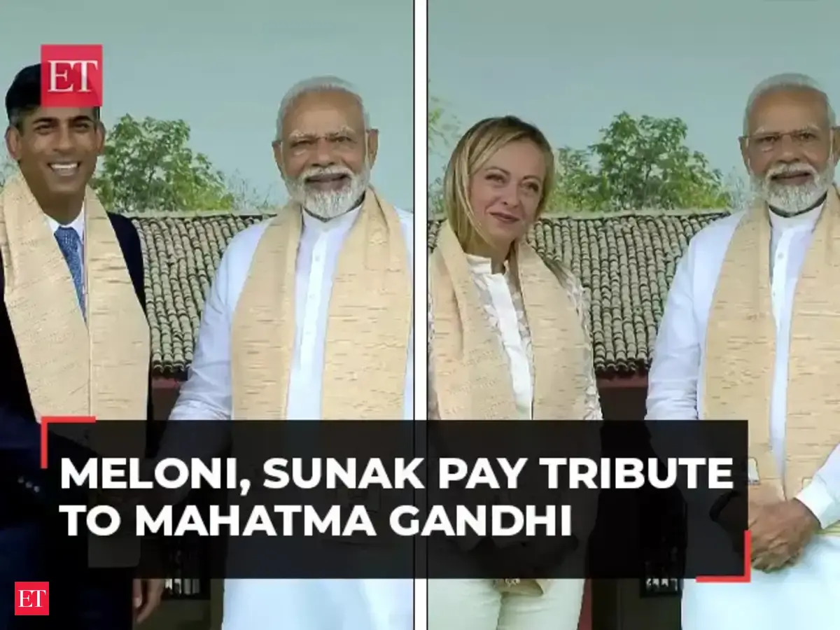 Italian PM Giorgia Meloni, UK PM Rishi Sunak pay tribute to Mahatma ...