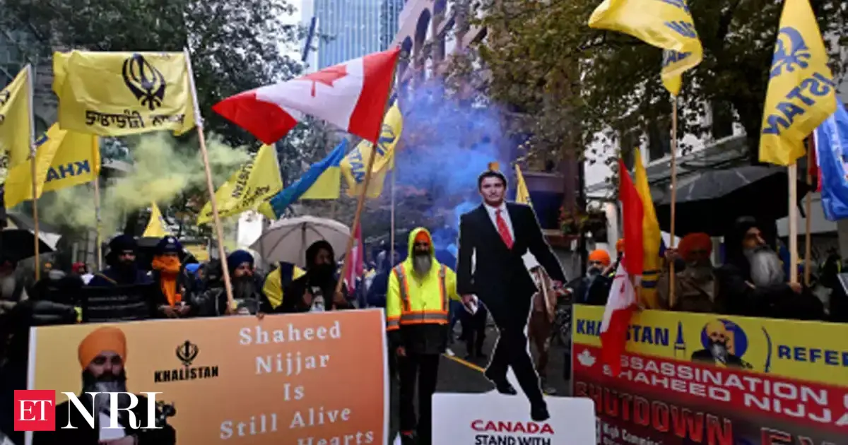 canada: India-Canada Row: Khalistan supporters hold protest outside ...
