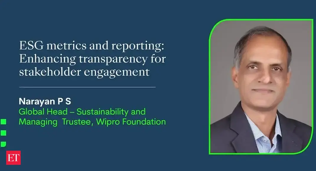 Narayan P S Global Head – Sustainability and Managing Trustee,Wipro ...