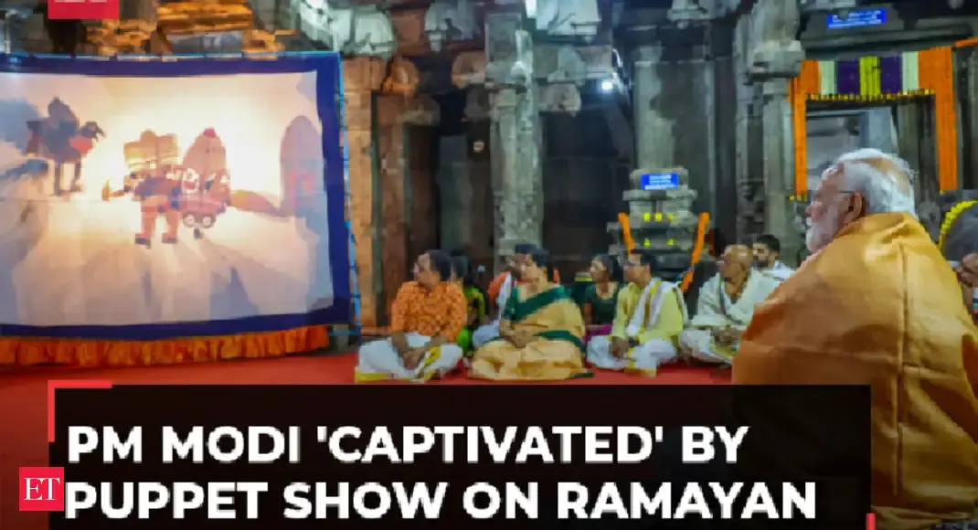 PM Modi 'captivated' by an elaborate puppet show on Ramayan: Watch ...