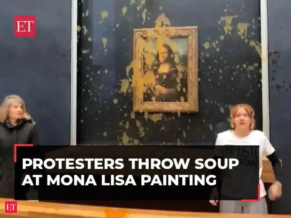Mona Lisa painting splattered with soup by climate activists in Paris ...