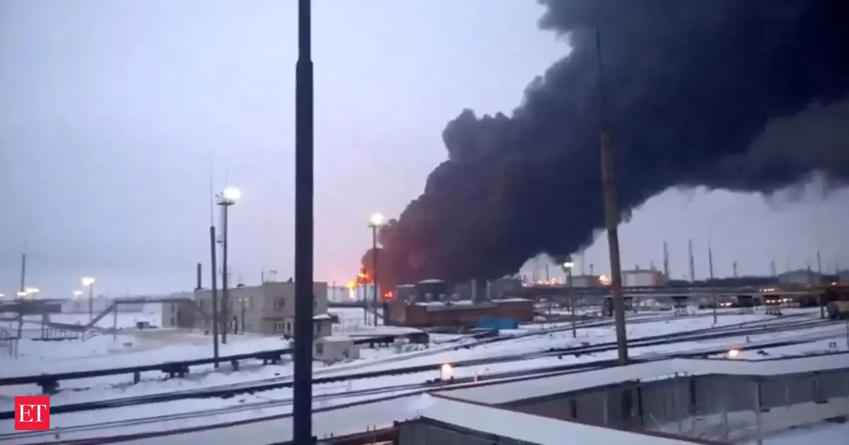 Two dead, oil refinery on fire after drone attacks in Russia - The ...