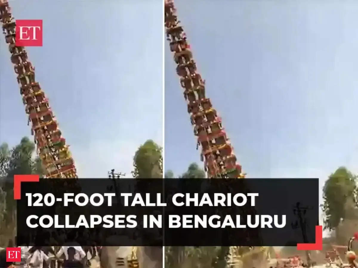 Bengaluru: Bengaluru: 120-foot tall chariot collapses in Huskur ...