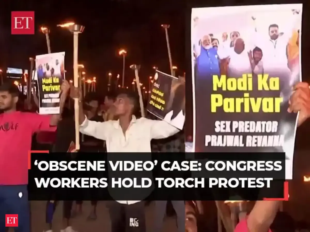 Sexual harassment case: Cong workers hold torch protest over Prajwal ...