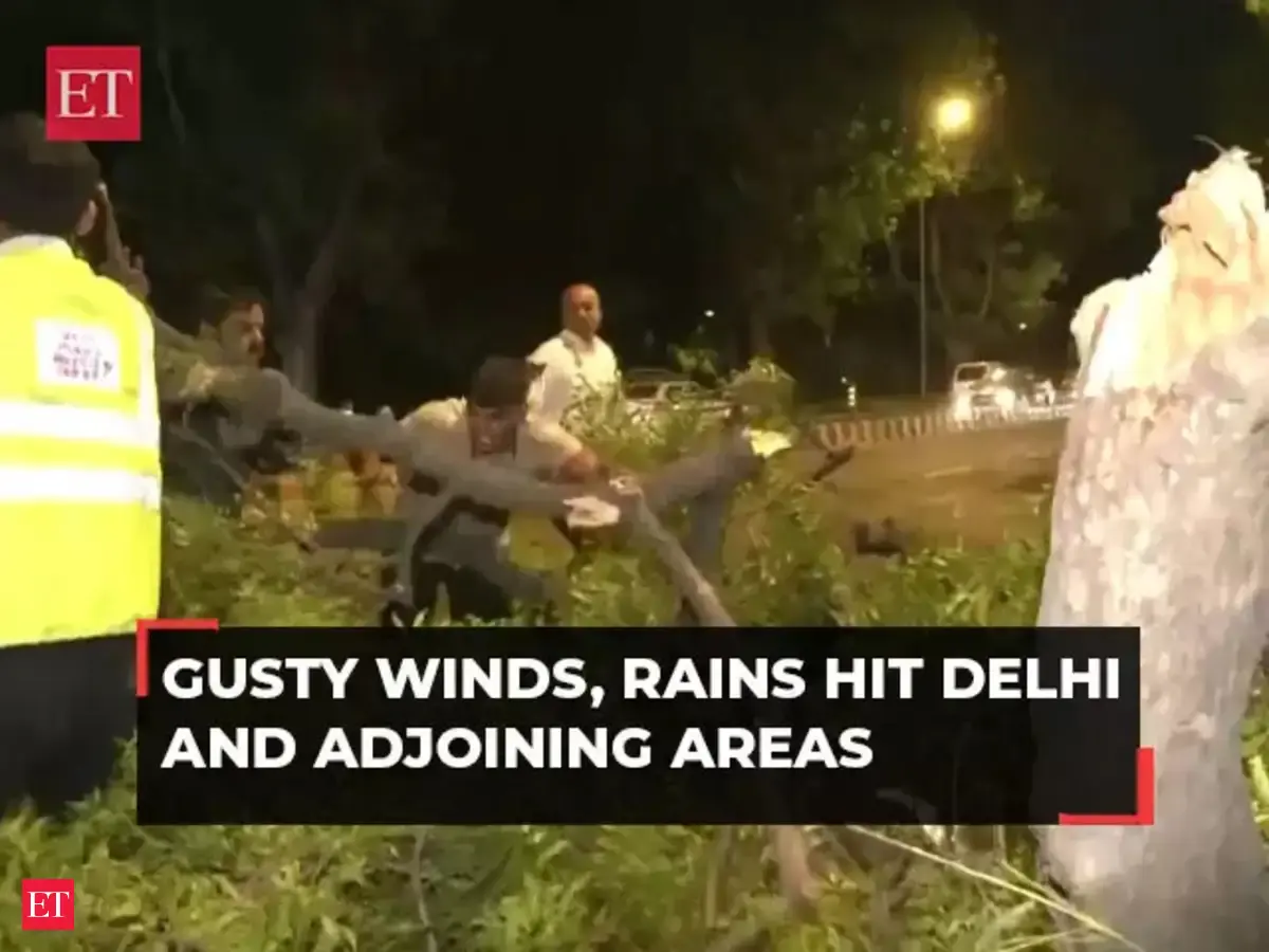 Gusty winds and heavy rainfall hit Delhi and adjoining areas, affects ...