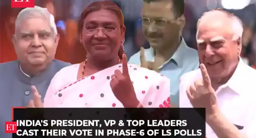 Watch: India's President, VP and top leaders cast their vote in phase-6 of Lok Sabha election ...