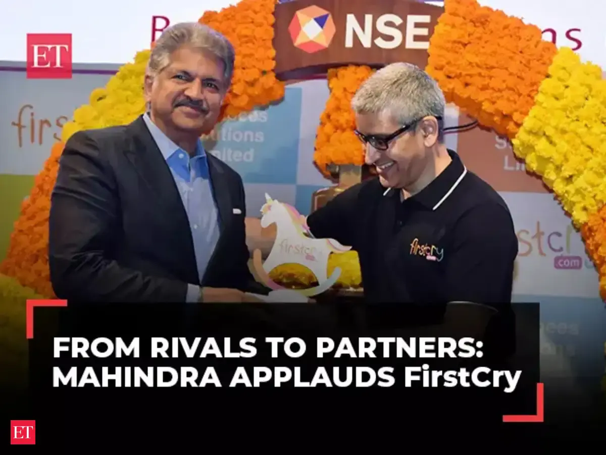 Anand Mahindra at FirstCry's listing ceremony at NSE: Here for the ...