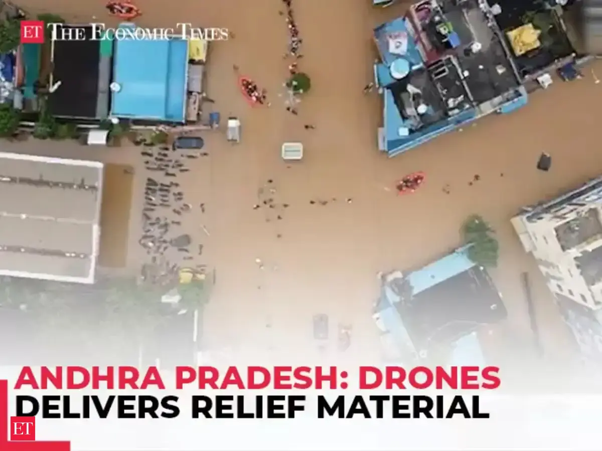 Andhra Pradesh Floods: Drones delivers relief material in flooded ...