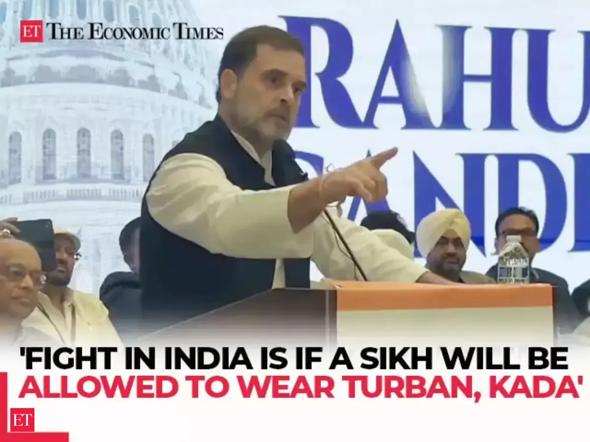 'Fight in India is if a Sikh can wear turban, kada': Rahul Gandhi in US ...