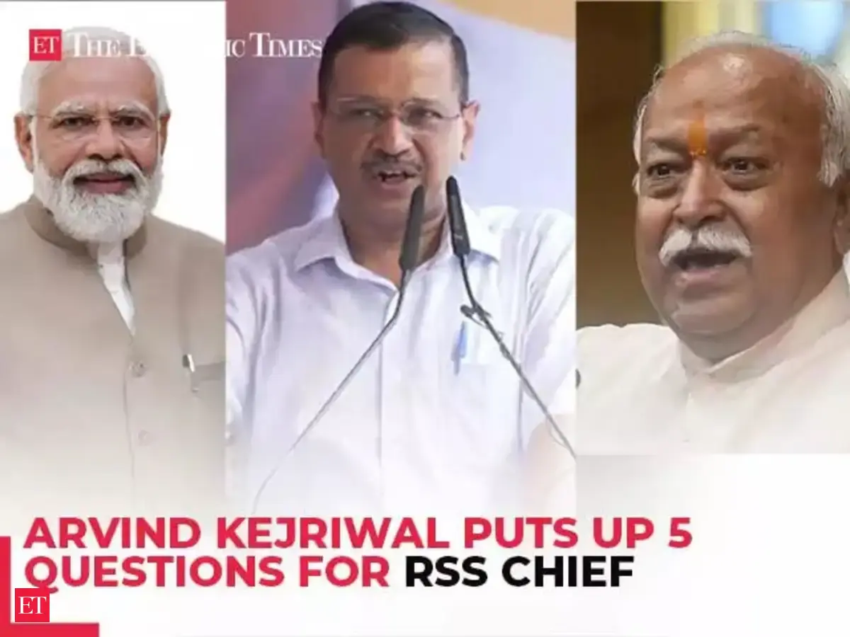 Arvind Kejriwal puts up 5 questions for RSS chief Mohan Bhagwat 'Do you ...