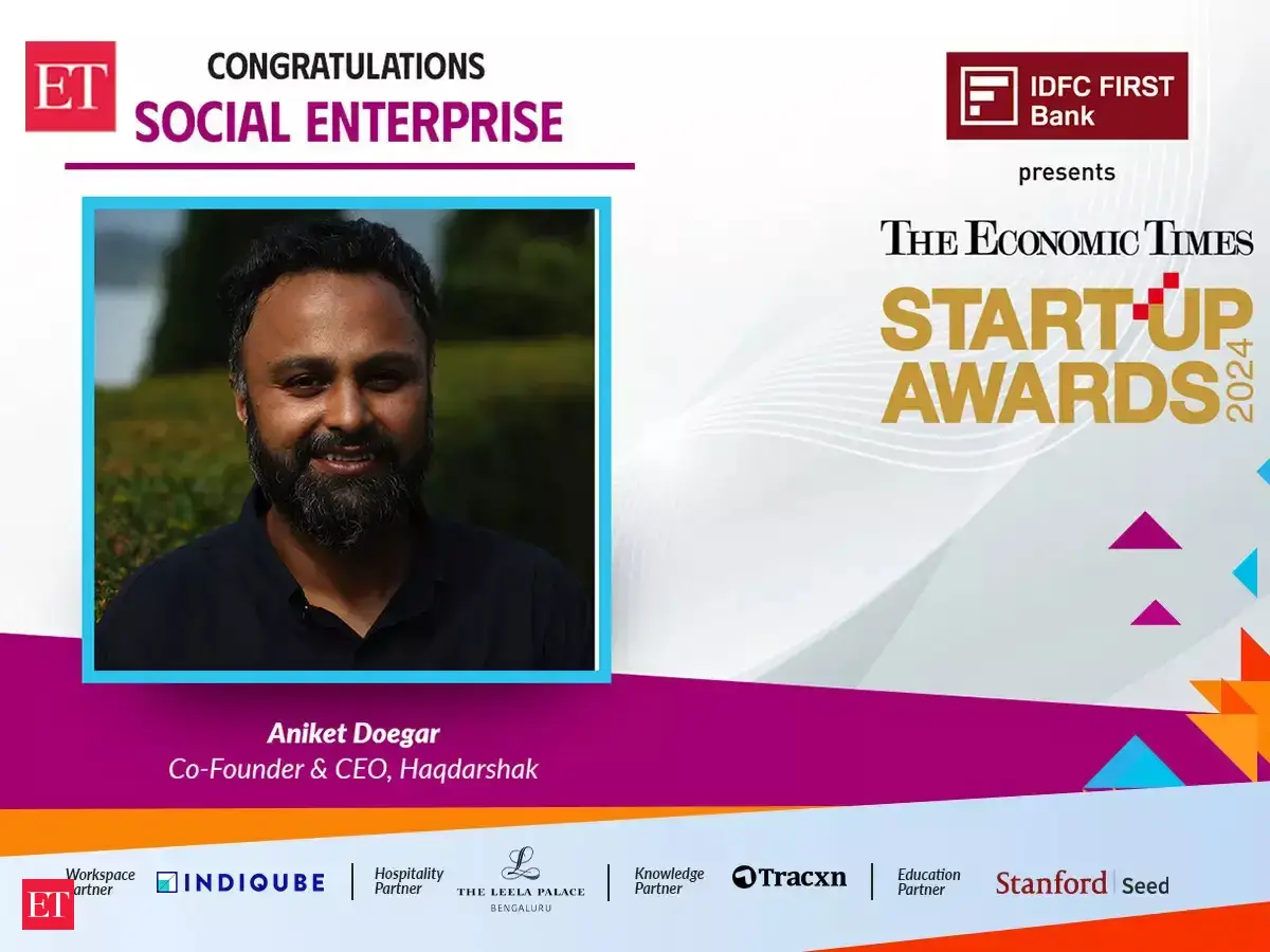 ET Startup Awards: Aniket Deogar of Haqdarshak gets Social Enterprise ...