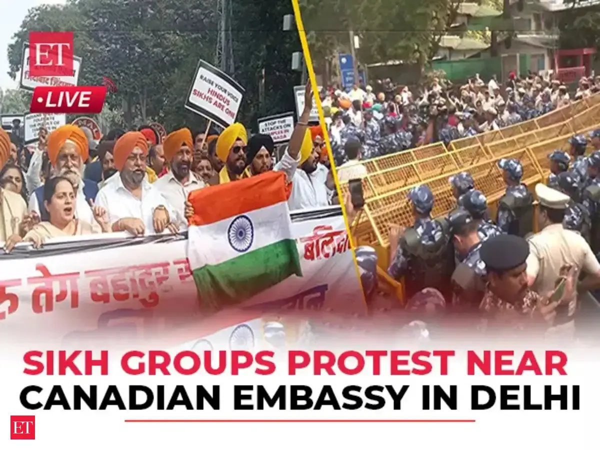 LIVE | Sikh Groups protest near Canadian embassy in Delhi over attack ...