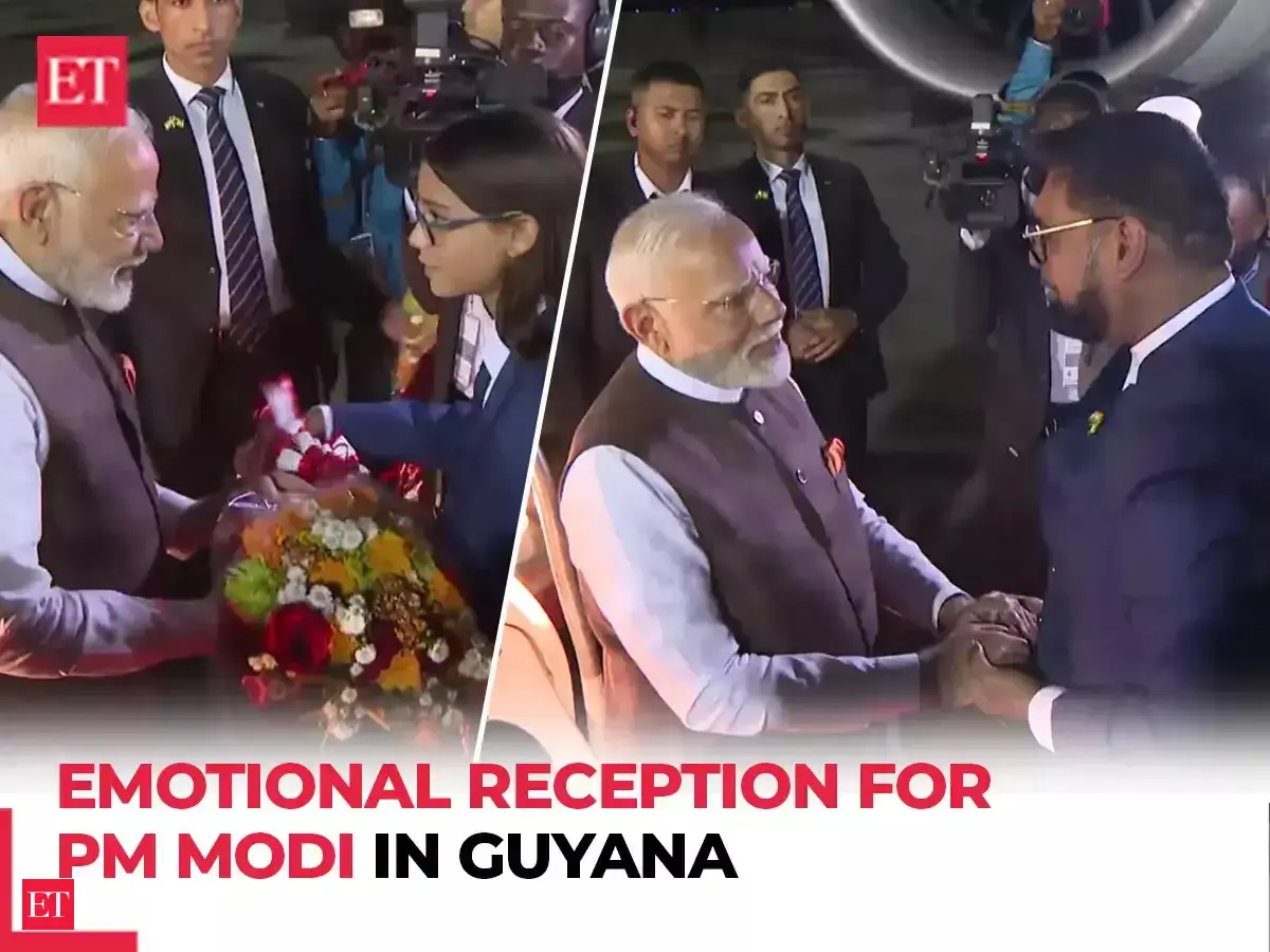 PM Narendra Modi lands in Guyana, receives emotional reception by ...