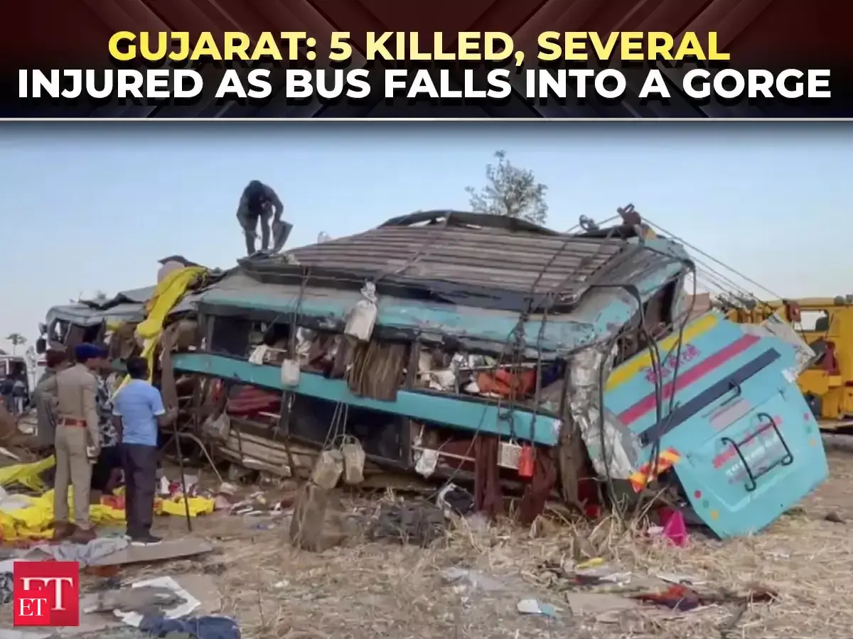 Gujarat: Five dead as bus carrying pilgrims plunges into gorge near ...