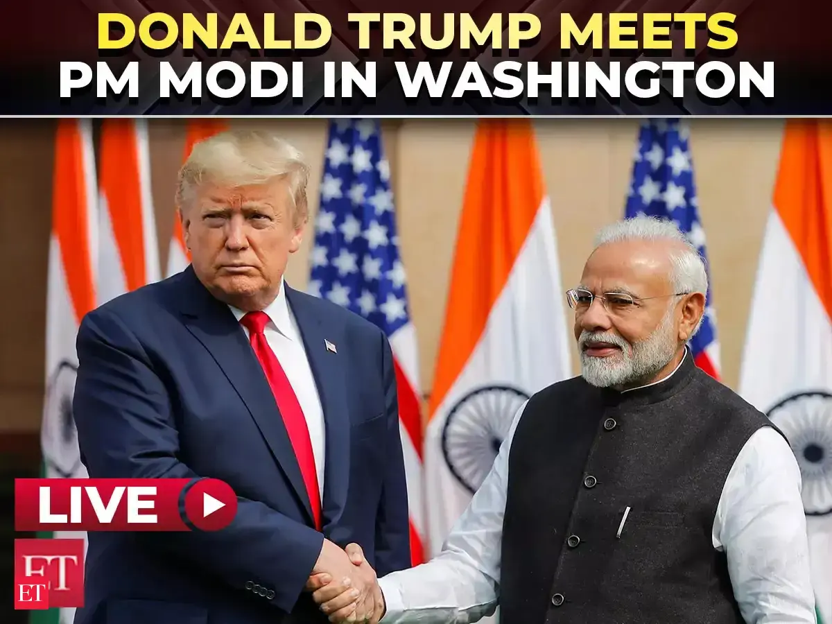 pm modi: LIVE | US President Donald Trump meets PM Modi in Washington ...