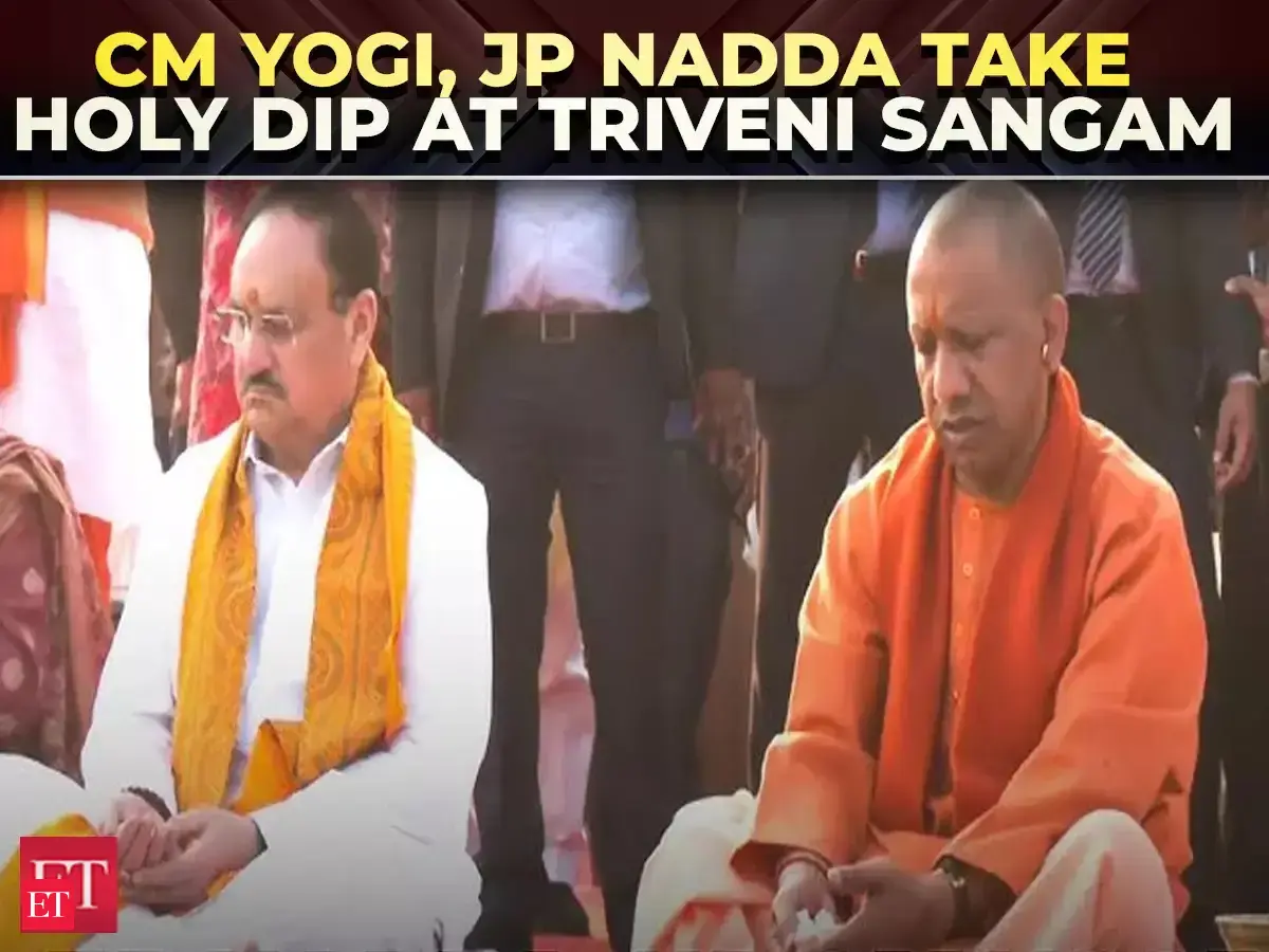 Maha Kumbh | BJP President JP Nadda and CM Yogi take a holy dip at ...
