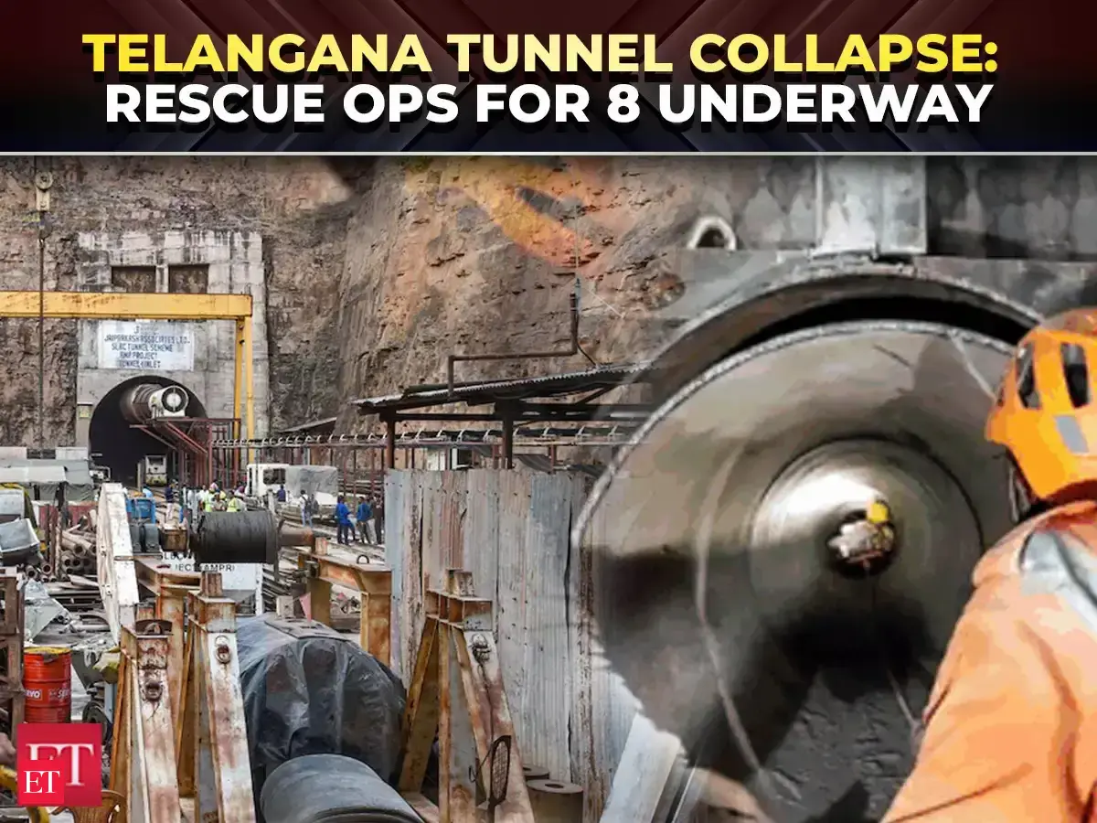 Telangana: Portion of Srisailam Left Bank Canal collapses, rescue ...