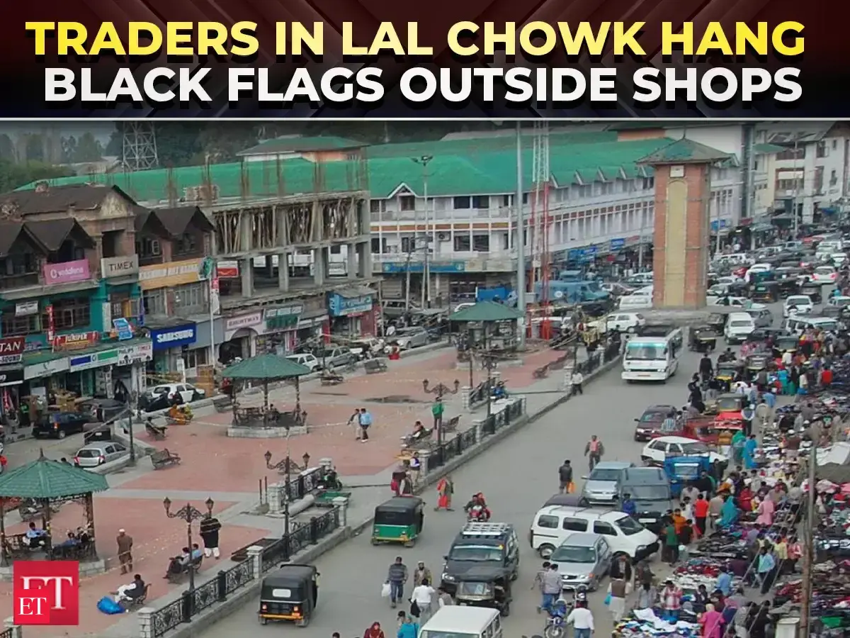 India-Pak crisis: Traders in Lal Chowk hang black flags outside shops ...