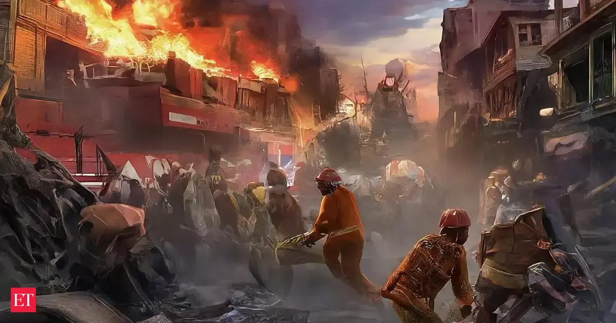 Hyderabad Charminar fire accident: Woman found holding two girls, a boy ...