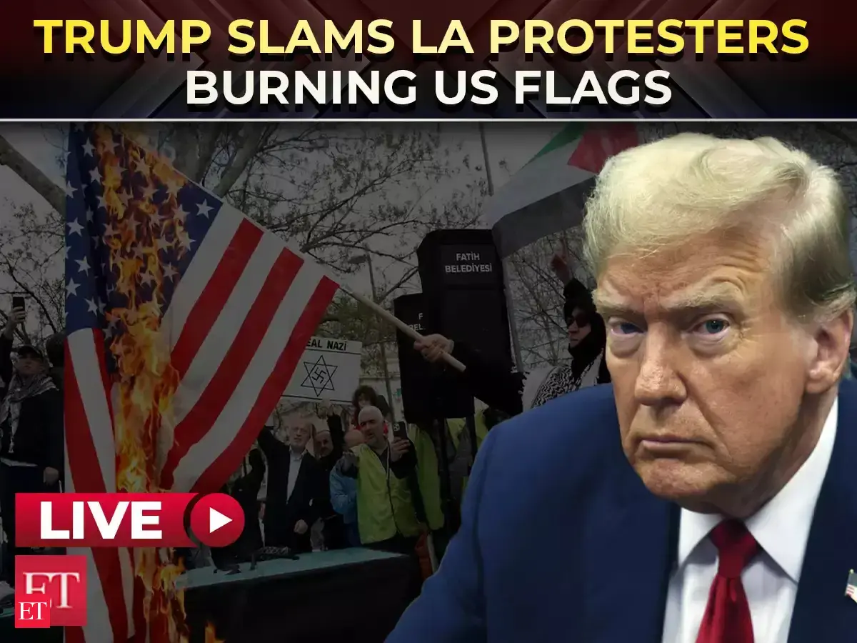 Trump slams LA protesters burning US flags, proposes 1-year jail ...