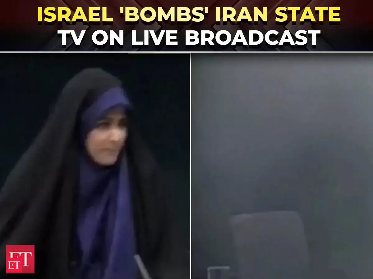 Watch moment Israeli missiles hit Iran’s state TV live on air, anchor ...