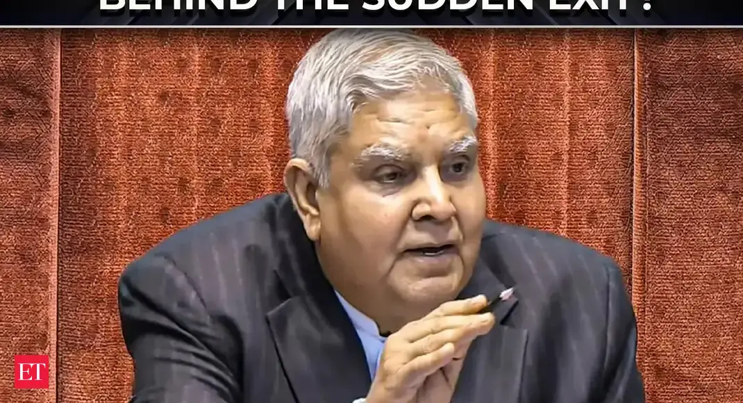 Vice President Jagdeep Dhankhar’s sudden exit: What's the political buzz? - The Economic Times ...