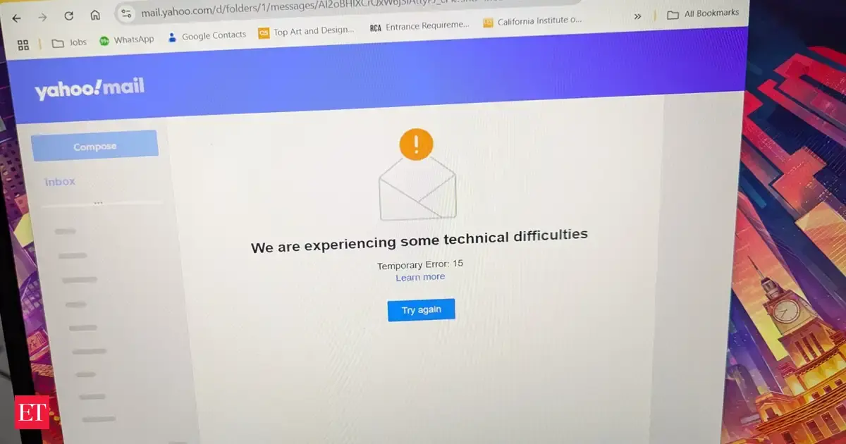 Yahoo Mail down: Yahoo mail down: Thousands report outage, hit by ‘Temporary Error 15’ outage in ...