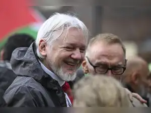 Julian Assange joins pro-Palestine protest on Sydney Harbour Bridge ...