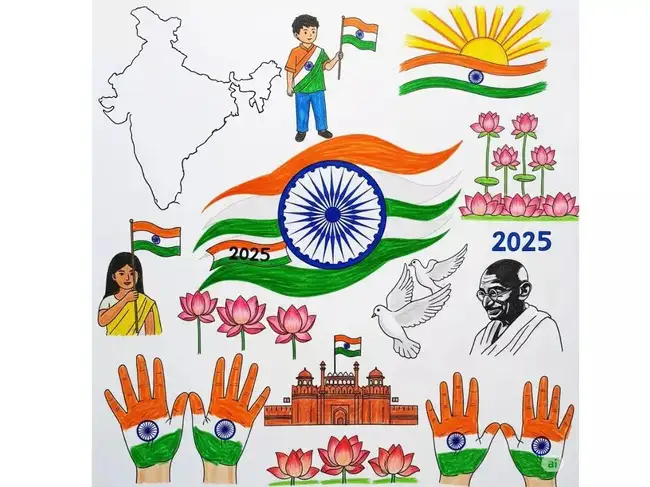 Independence Day 2025 drawing: 10 easy and beautiful poster ideas with ...