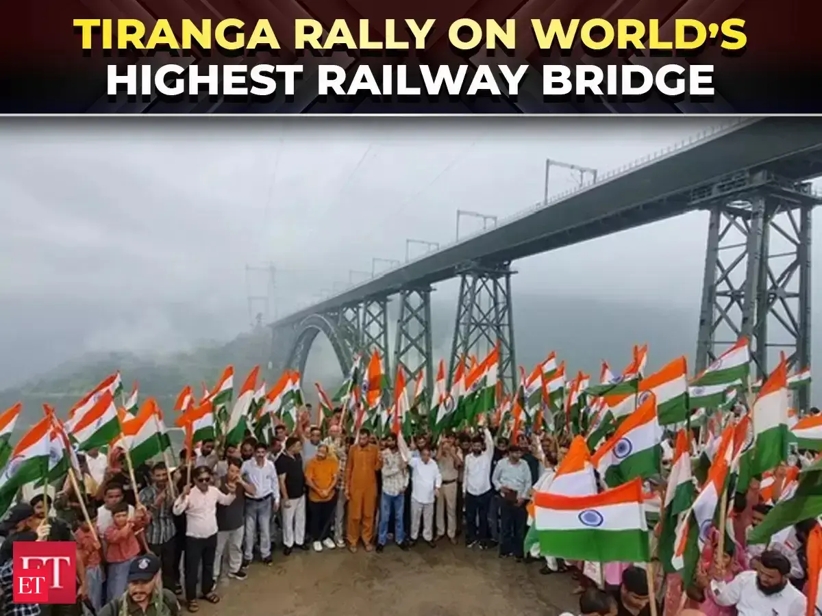 World’s highest railway bridge witnesses grand Tiranga rally in J&K ...