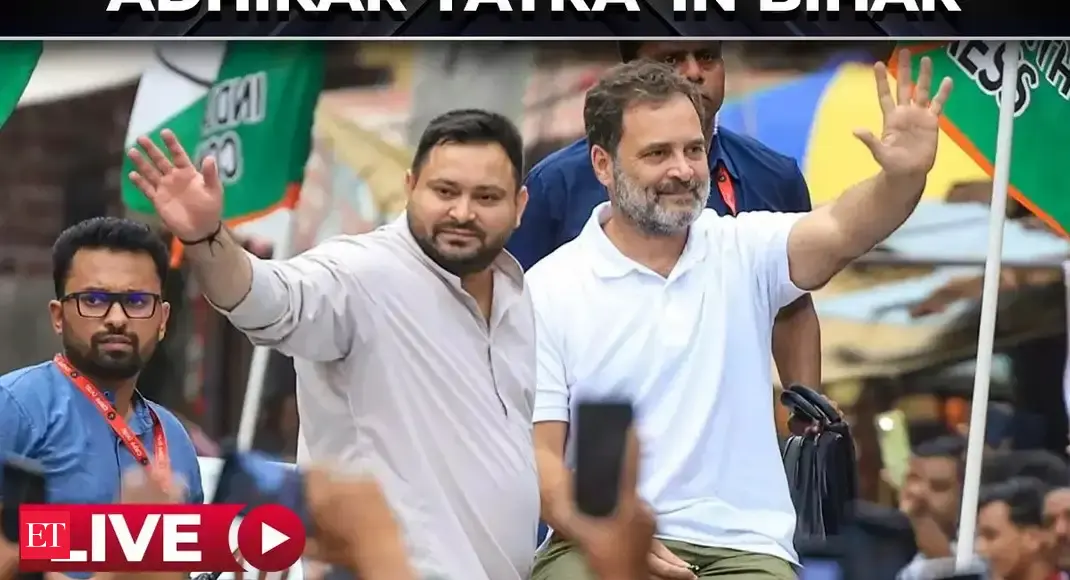 LIVE: Rahul Gandhi addresses 'Voter Adhikar Yatra' rally in Aurangabad, Bihar - The Economic ...