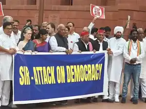 Opposition protests against SIR in Parliament complex - The Economic Times