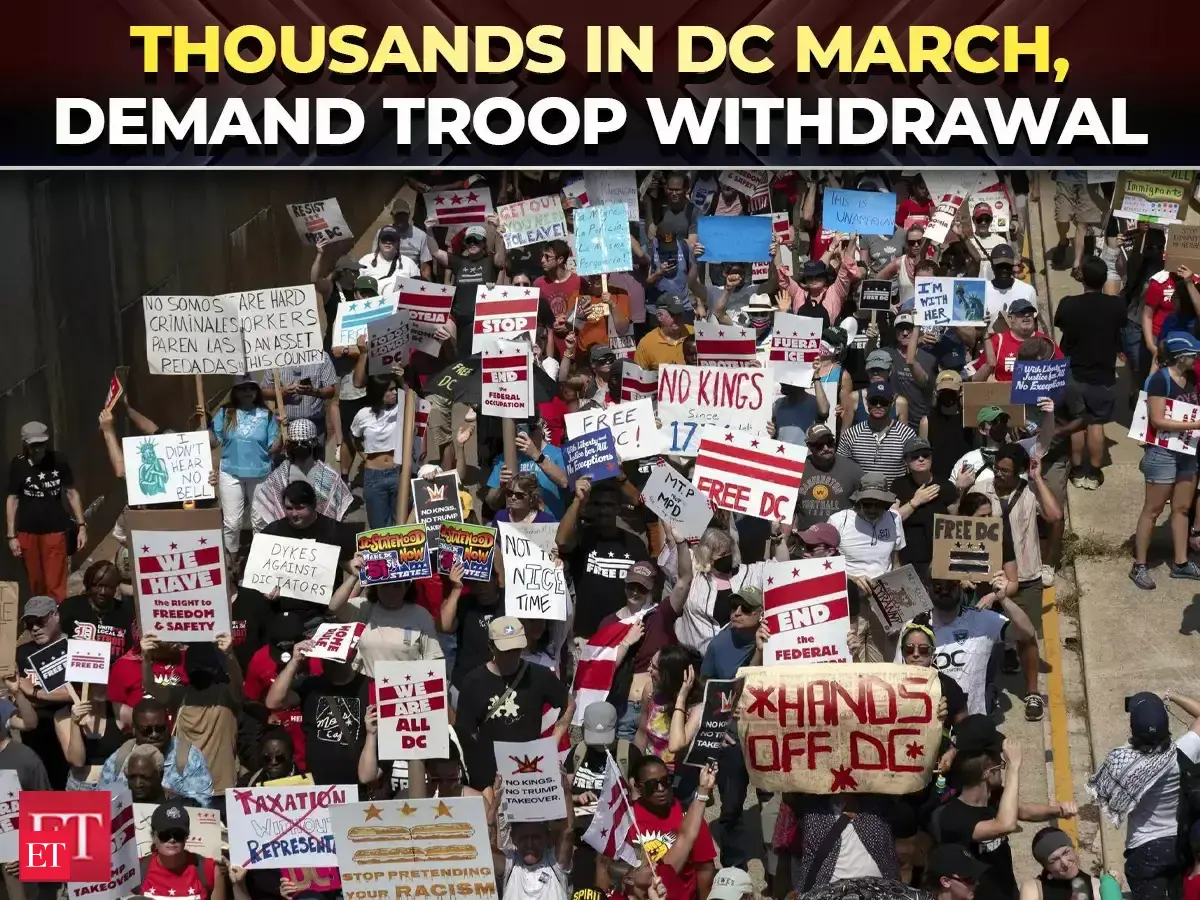 Massive protest in Washington demands troop exit as 'Free DC' resounds ...