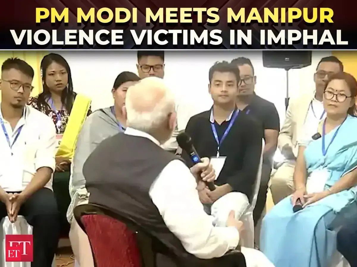 'I am with you...'| PM Modi meets Manipur violence victims in first ...