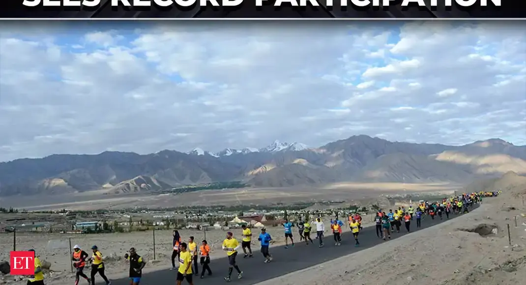 Watch: Marathon across Ladakh's stunning mountains draws record ...