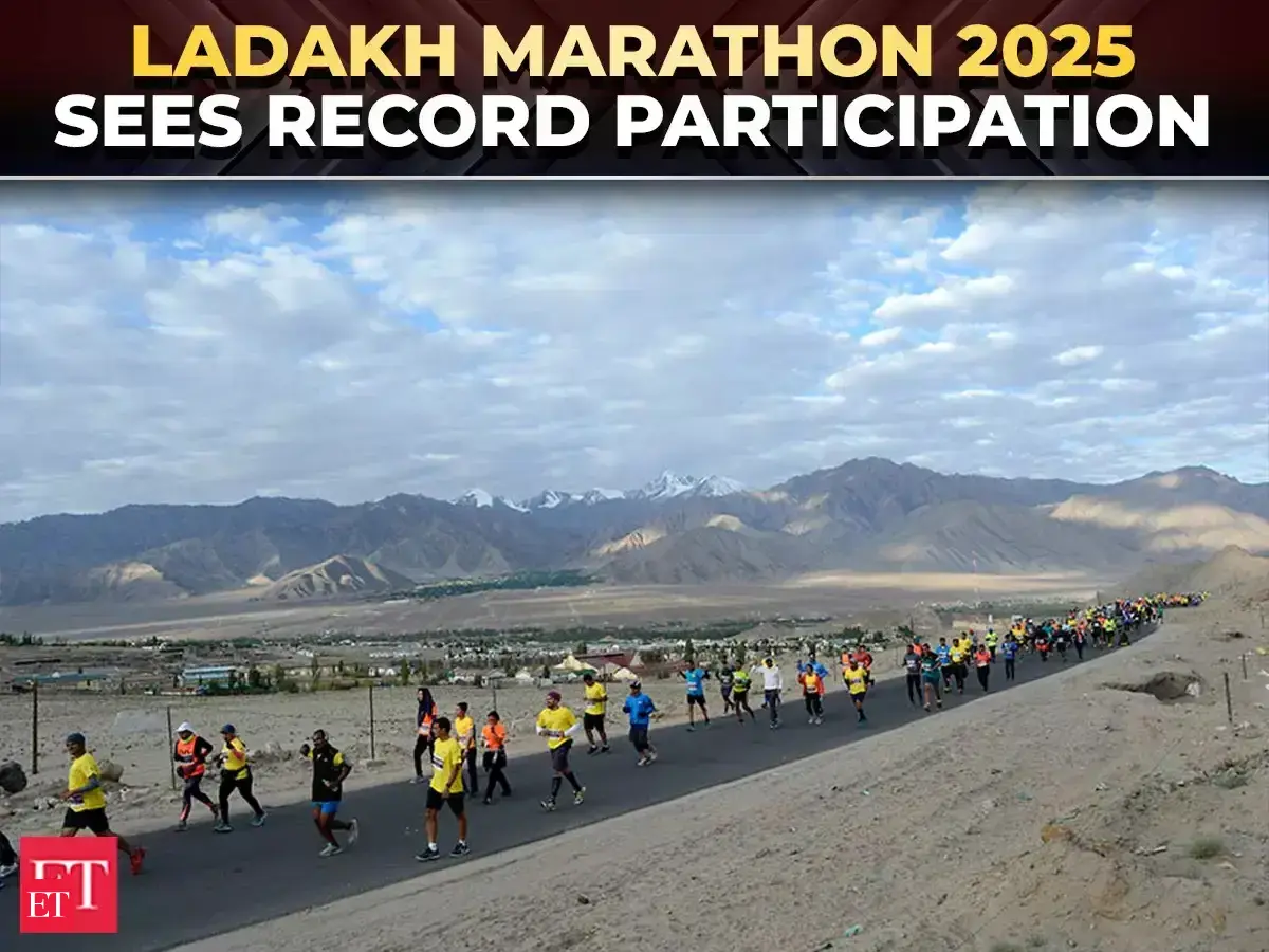 Watch: Marathon across Ladakh's stunning mountains draws record ...