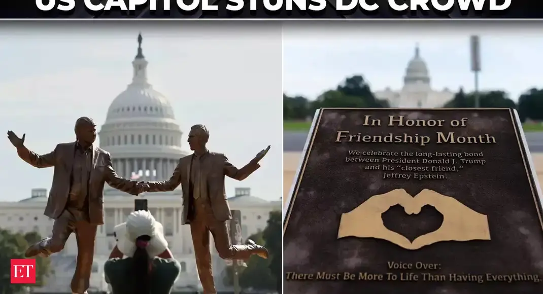 ‘Best friends forever’: Trump-Epstein ‘friendship’ statue holding hands ...