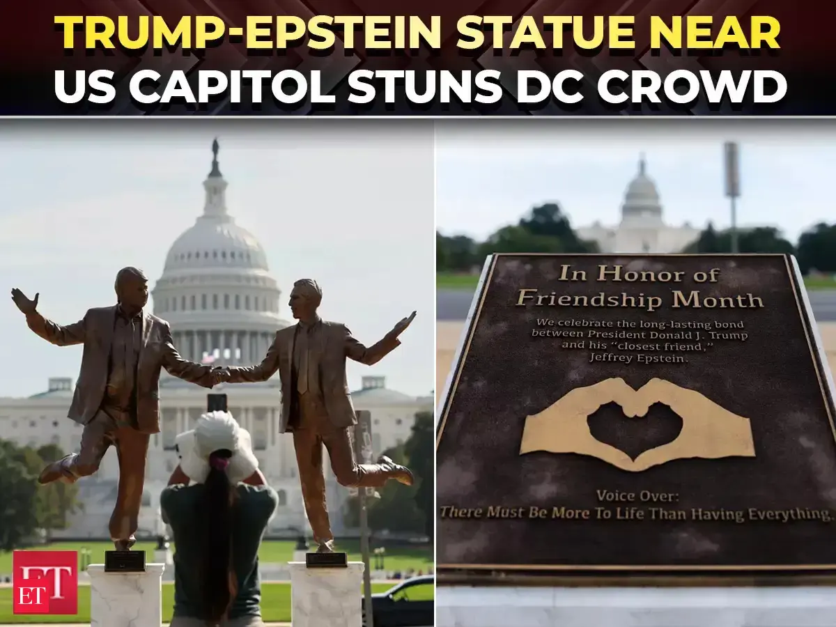 ‘Best friends forever’: Trump-Epstein ‘friendship’ statue holding hands ...